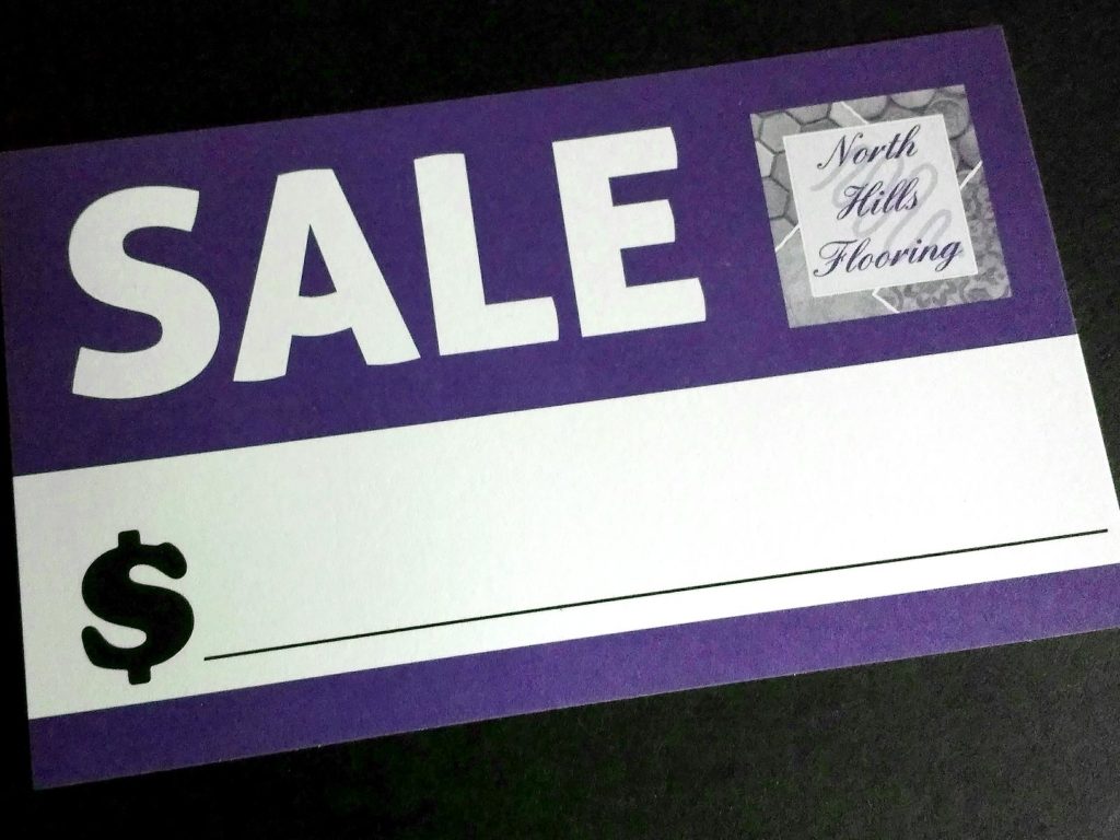 North Hills Flooring Price Tag – Ream Printing